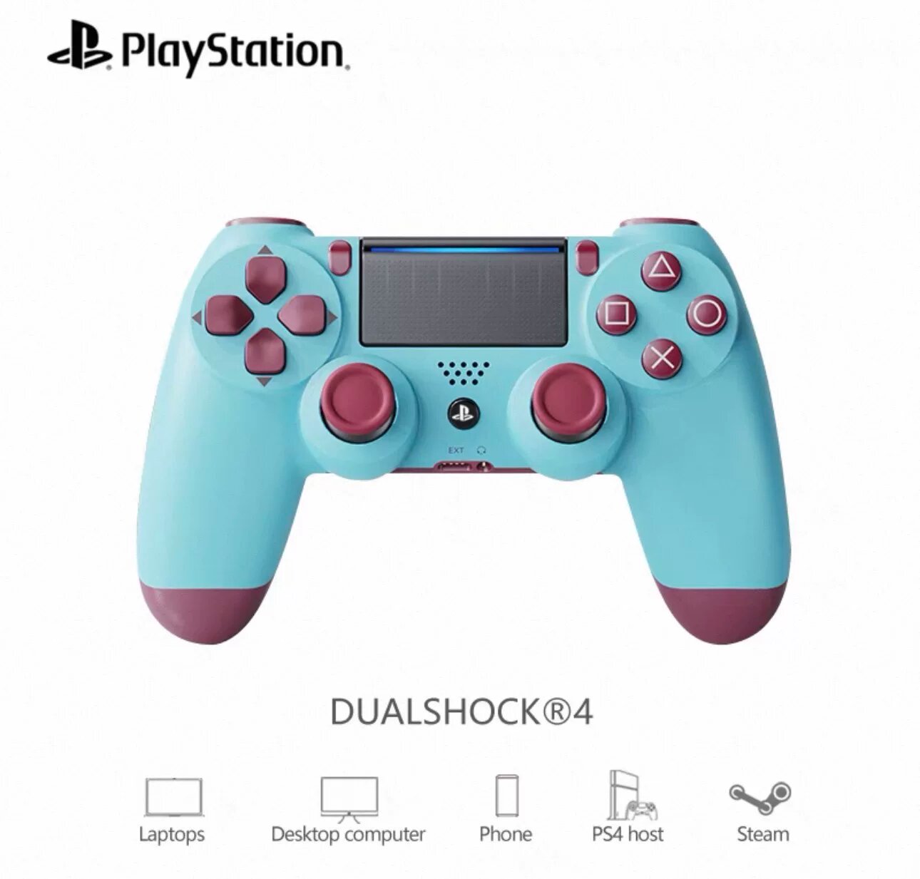 Официальный новый PS4 DualShock 4 беспроводной Bluetooth-контроллер для ПК и PlayStation - Ягодно-синий