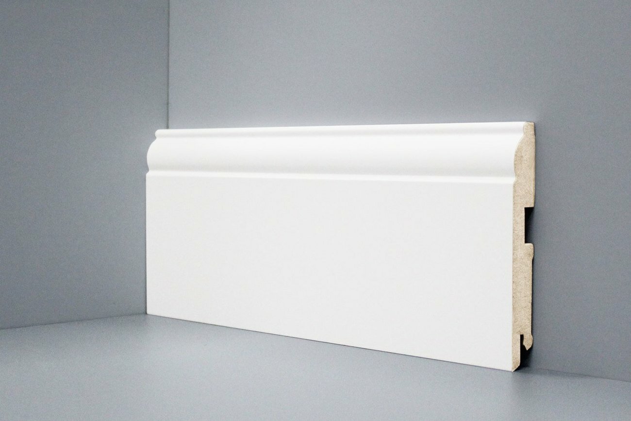 Плинтус МДФ Line White W 04 - 120