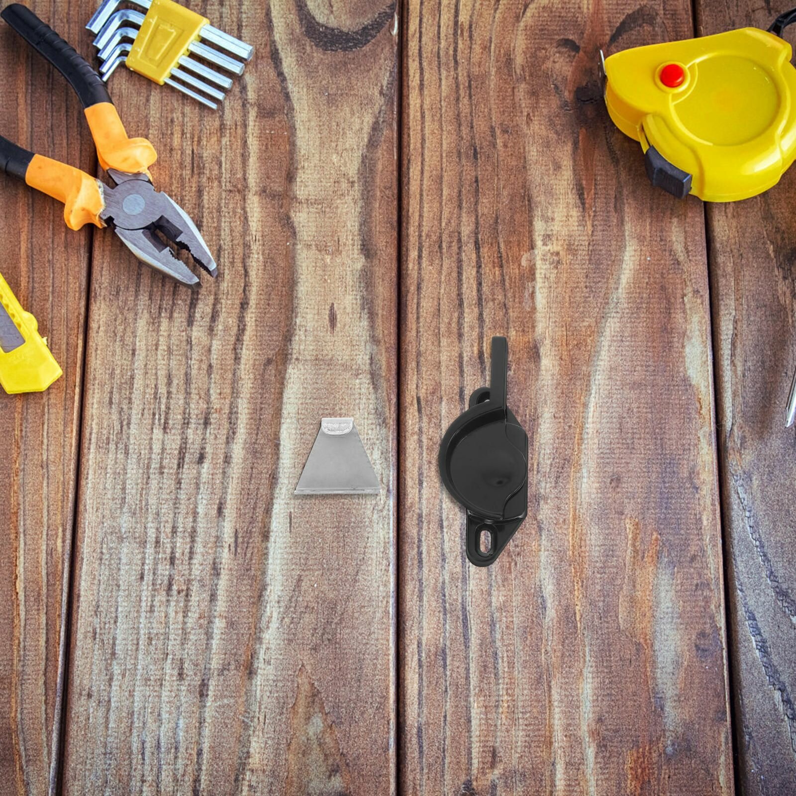 Замок-луна из алюминиевого сплава черный для окон с кронштейном и защелкой