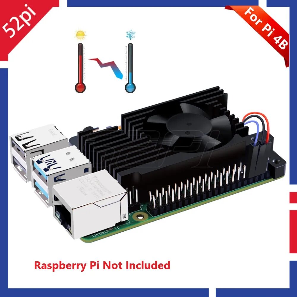 Радиатор для охлаждения 52Pi Raspberry Pi 4 B