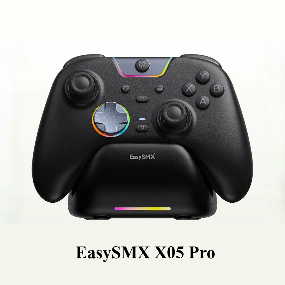 EasySMX X05 Pro Беспроводной игровой контроллер, совместимый с PC, Switch, Phone, Steam, TV, Включает в себя зарядную базу