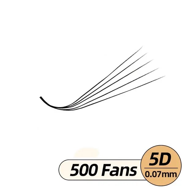 Объемные ресницы 5D 0.07 мм, 500 штук, M Curl, 11 мм
