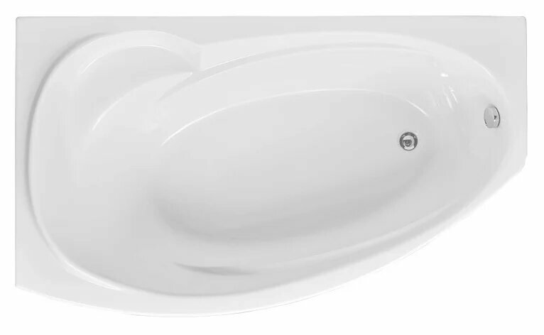 Акриловая ванна Aquanet Jersey 00205405 L 169x99, с каркасом, угловая, левая, пристенная, белая, глянцевая, асимметричная, с подлокотниками, антискользящее покрытие