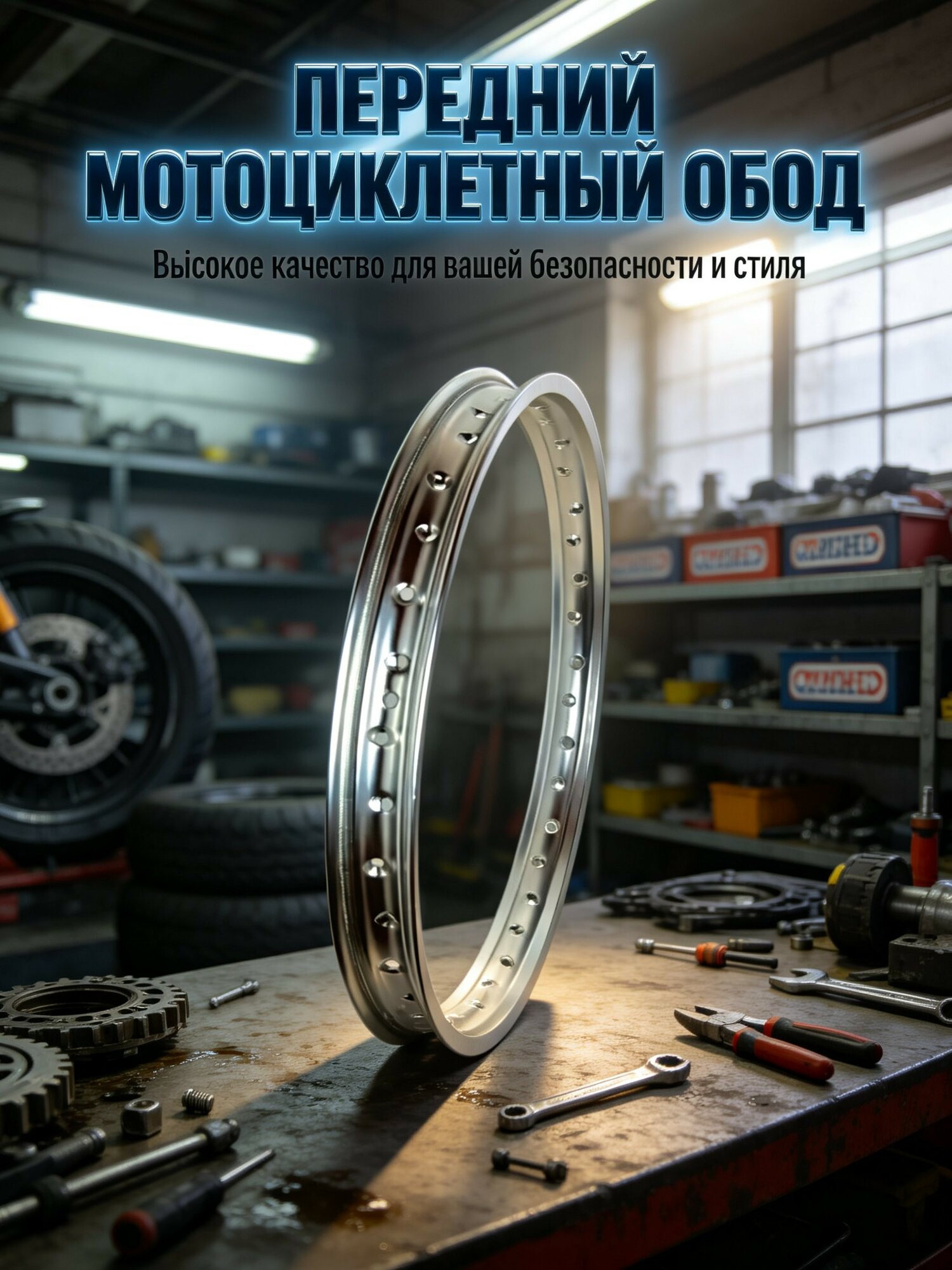 Передний обод 1.4x17, алюминиевый сплав 6 серии, 36 отверстий под спицы для мотоцикла