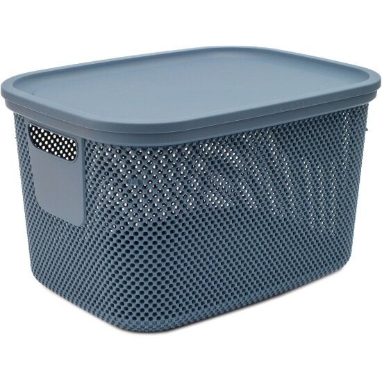 Корзинка Hobby Life NICKEL синяя 18л 28.5x38x22.2см с крышкой (HL041289CB)