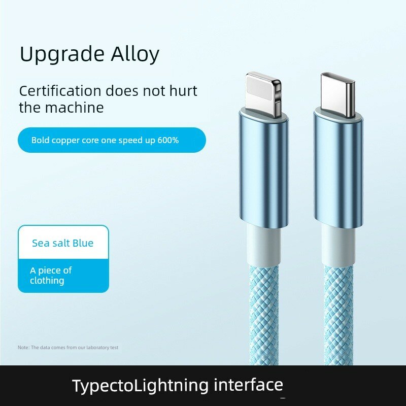 Синий толстый оплетенный кабель Apple USB-C 2 м для iPhone 15/14/13 Pro Max и iPad