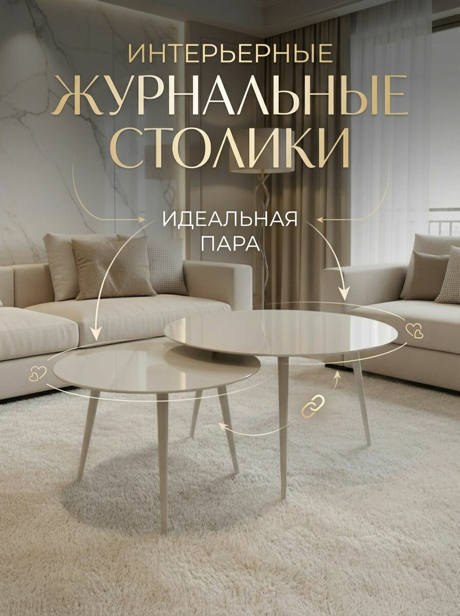 Комплект круглых журнальных столиков