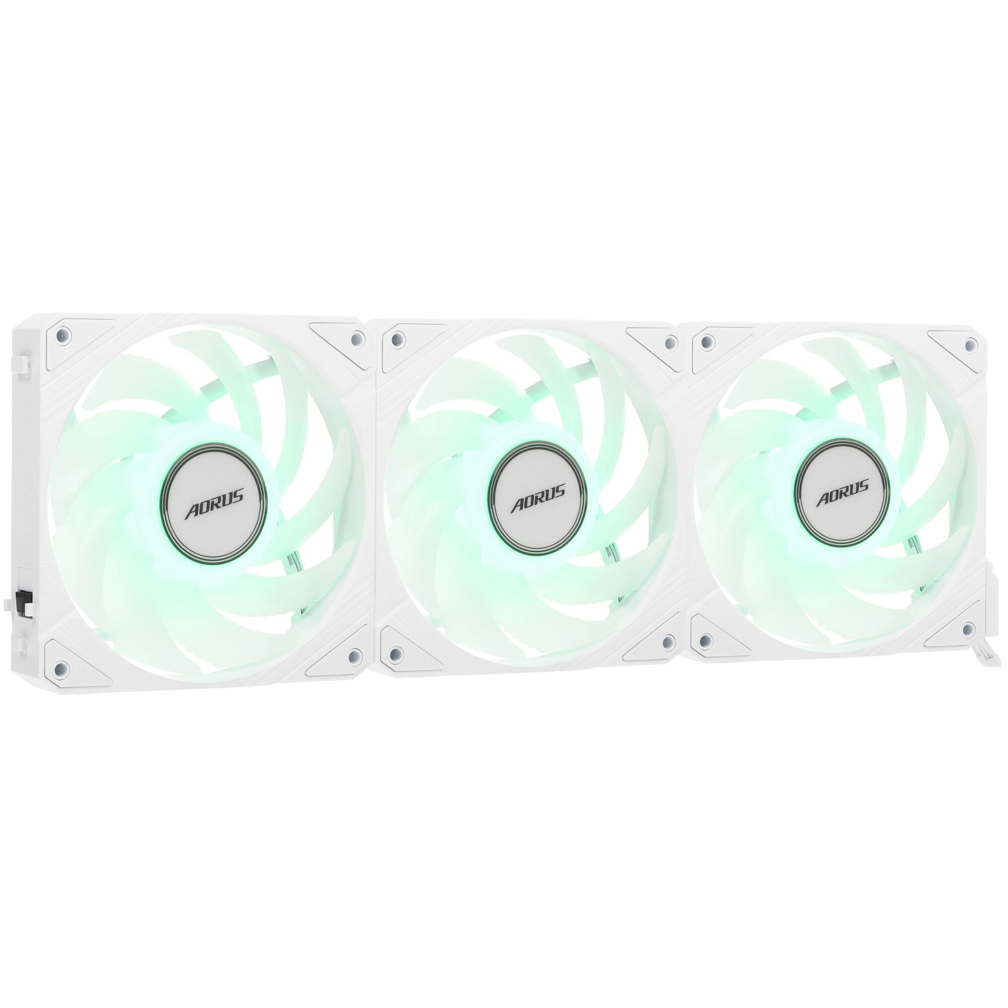 Комплект вентиляторов Gigabyte GP-ECFAN1203, PWM, 3шт, 12см, белый