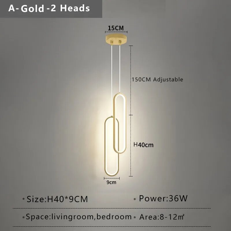 Подвесной светильник Wuhu shang золотой-черный LED Gold B head, Natural light