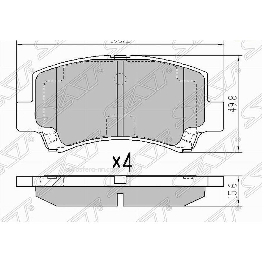 SAT ST5581075F32 Колодки тормозные (Спереди) Chery QQ6 S21 06-11 / Suzuki Wagon R 00-05