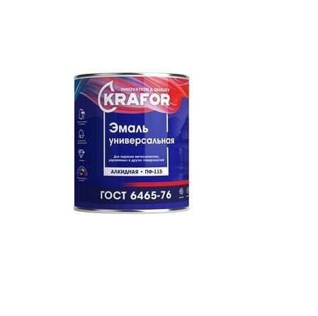 Эмаль Krafor ПФ-115 бирюзовая 1,8 кг, универсальная, для внутренних и наружных работ 25977
