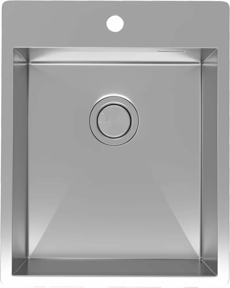 Мойка кухонная Reflexion Iseo RX2240SS металлическая, 40x50, прямоугольная, сталь, мойка для кухни, встраиваемая снизу, врезная, с сифоном, со сливом-переливом