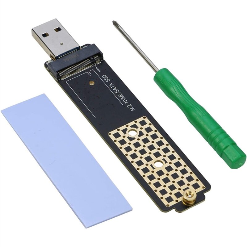 Адаптер USB3.1 к M.2, карта считывания адаптера NVME/SATA USB 3.1, совместимая с NVMe (PCI-e) M-Key и M / B-Key SSD на базе SATA