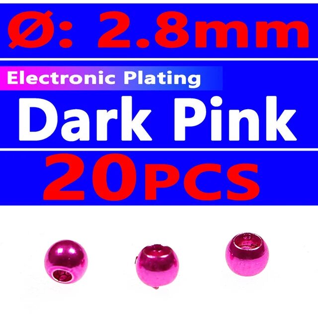 Бусины для мушек розовые 2.8mm EP, 20шт
