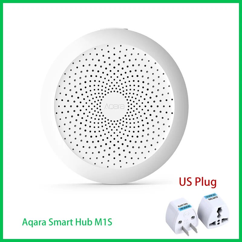 Новый шлюз Aqara Hub M1S Smart Hub Gateway Wireless Zigbee 3.0 Matter Wifi RGB LED ночной свет с дистанционным управлением для приложения Xiaomi Homekit - розетка США