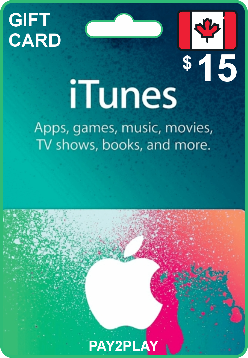 Подарочная карта Apple / Пополнение App Store&iTunes (Apple ID) / на 15 Канадских долларов / Канада