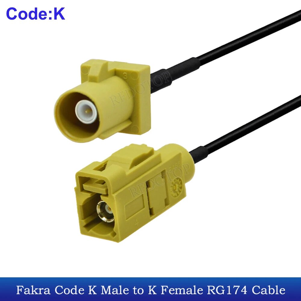 RFDOTOP RG174 кабель Fakra А/В/С/Д/Е/Ф/Г/Х/И/К/Z удлинитель 15см 50CM, Fakra K M to Female