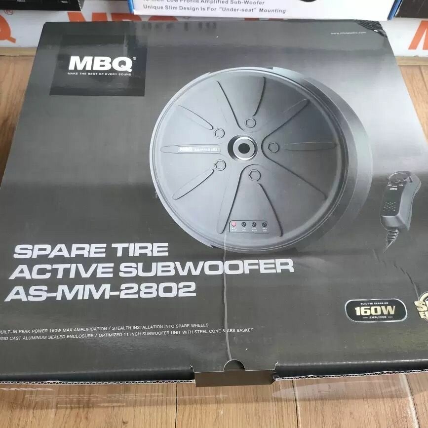 Активный сабвуфер MBQ AS-MM-2802 420W с встроенным усилителем для запасного колеса — универсальный сабвуфер для автомобиля