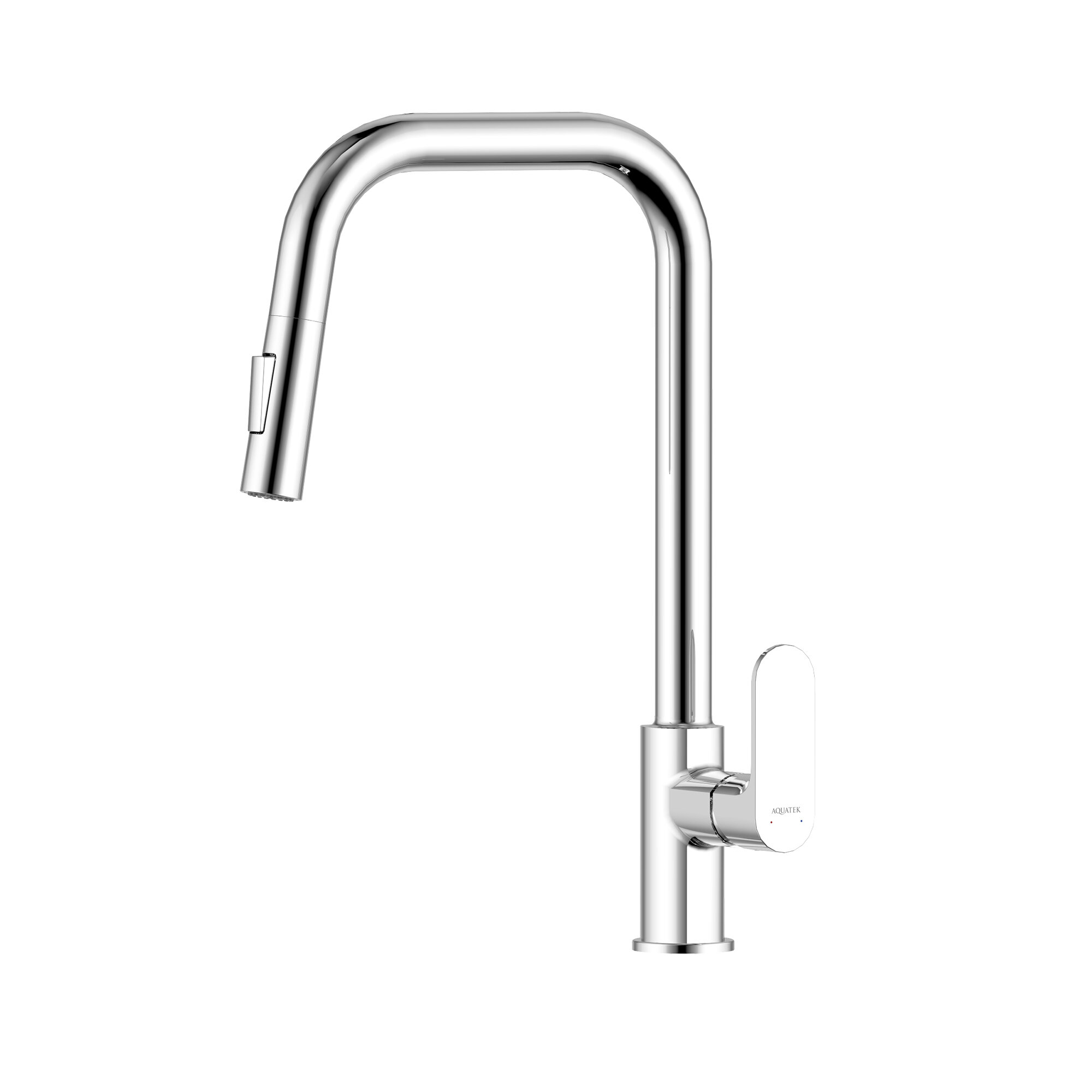 Смеситель для кухни Aquatek Альфа, выдвижной излив 2jet, хром AQ1984CR