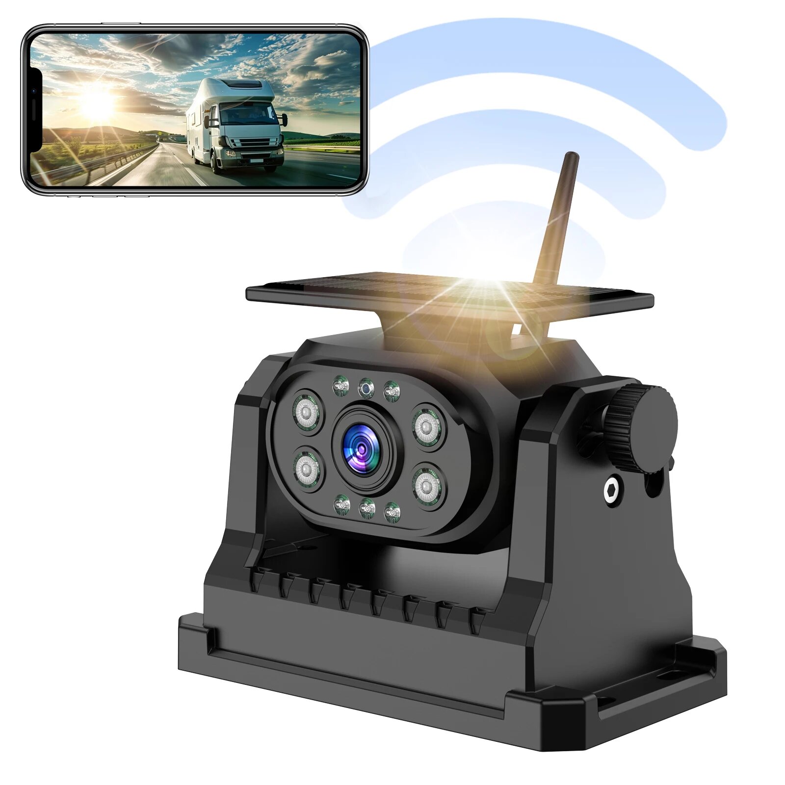 Беспроводная Bluetooth-камера Venkai с аккумулятором 9600 мАч для iPhone и Android, для легкого подключения к прицепу, автодому, автомобилю, грузовику