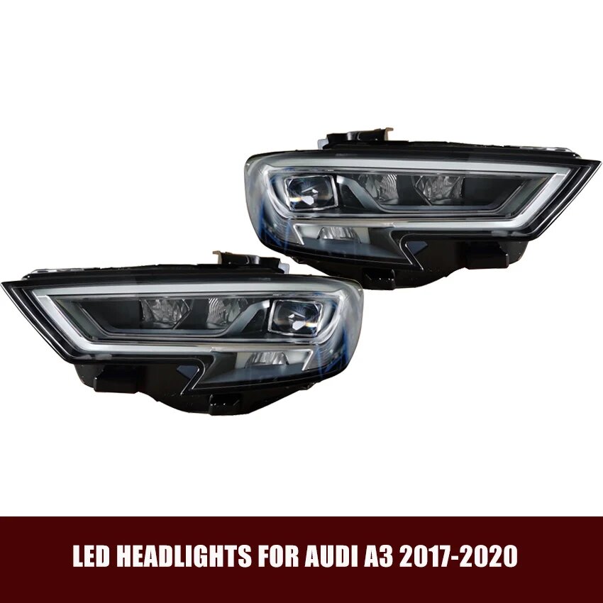 Подходит для фары Audi A3 LED 2017-2020 Высококачественные автомобильные фары LED фары 8V0941034C, 8V0941033C