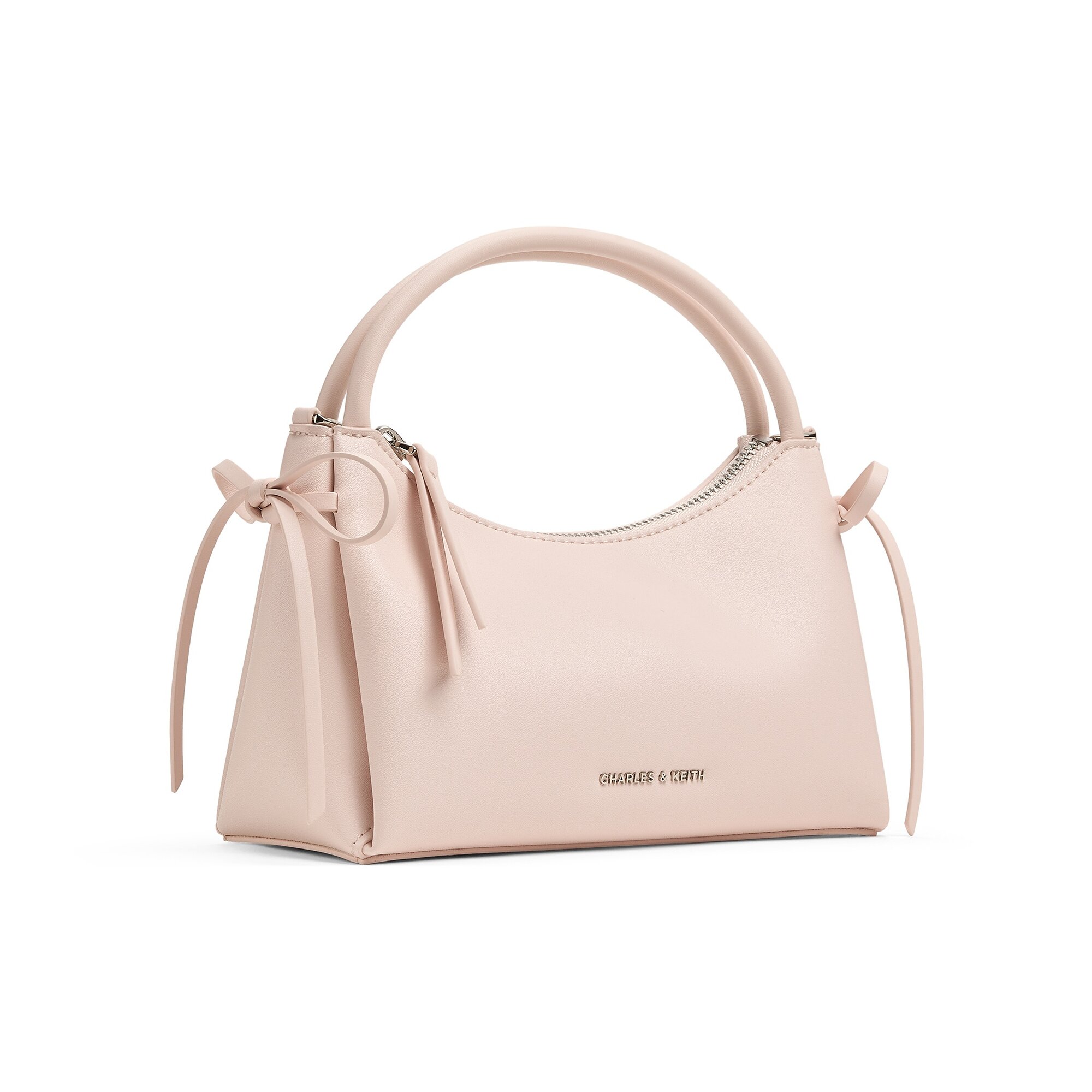 Сумка CHARLES & KEITH, фактура вязаная, светло-розовый — фото 1