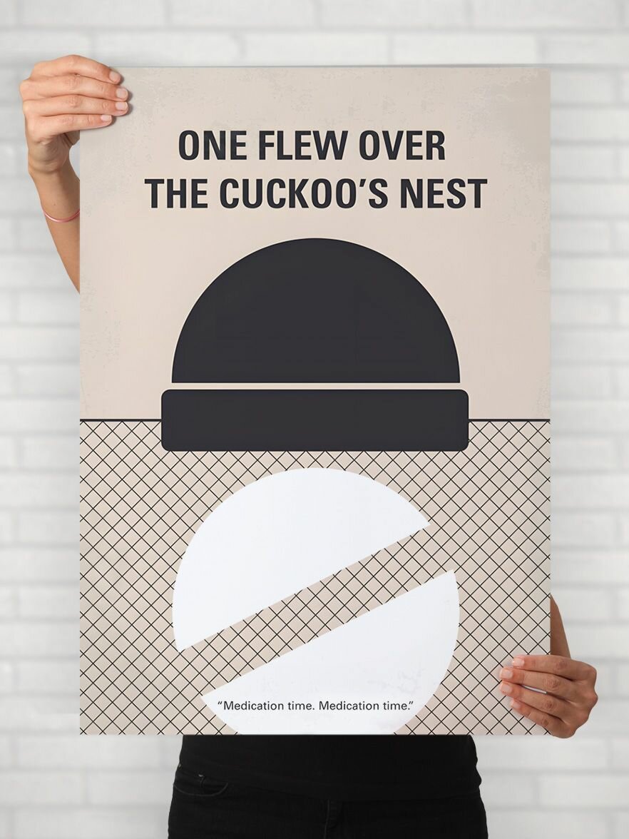 Плакат на стену для интерьера Пролетая над гнездом кукушки (Cuckoo Nest - Общее 7) - Постер по фильму кино формата А2 (42x60 см)