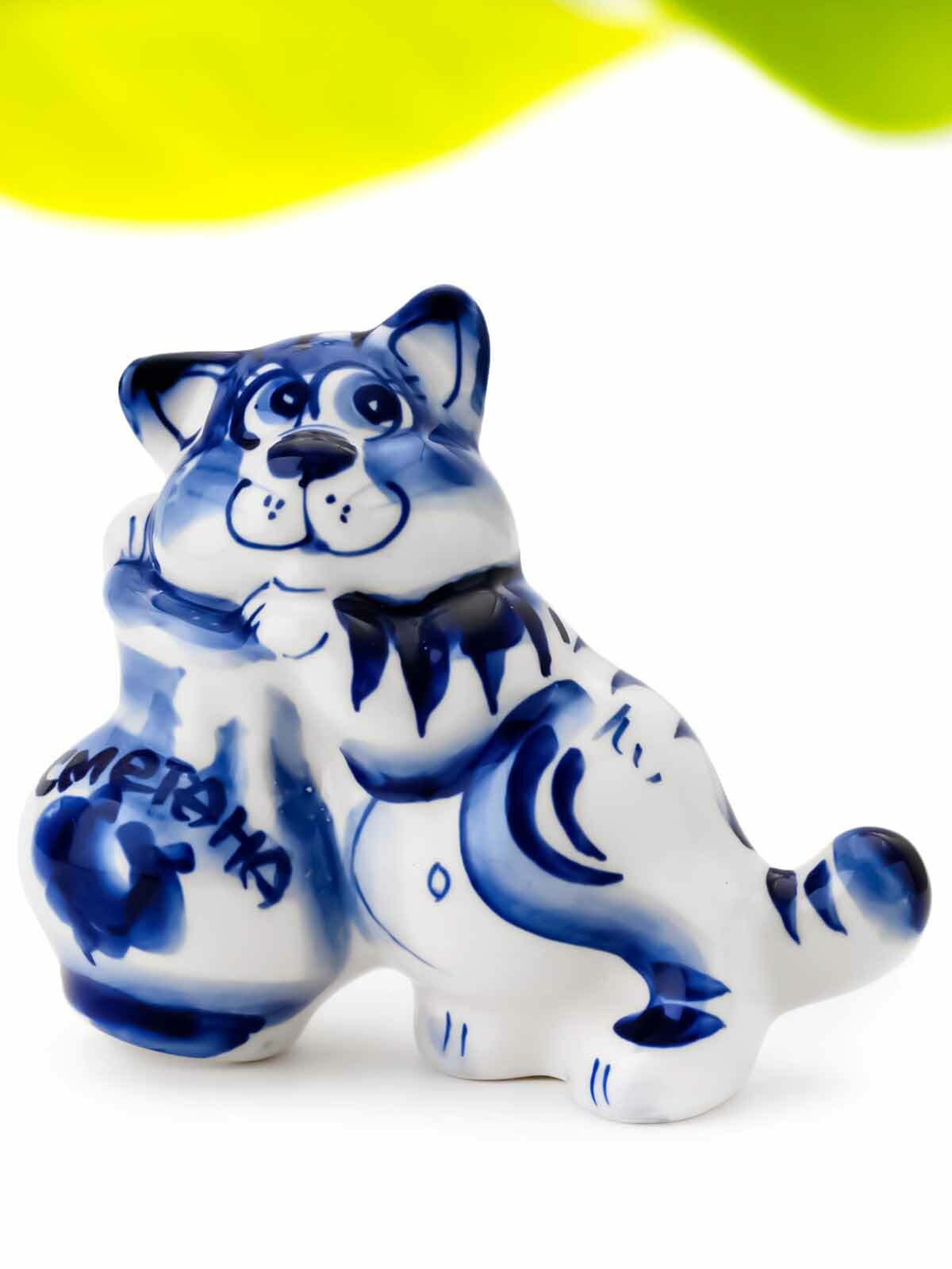 Фигурка коллекционная - Кот, Гжель, Фарфор, 10 см