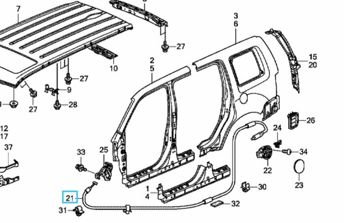 Кабель, механизм открывания крышки топливного бака; Артикул Honda: 74411SZAA02 (Оригинал)