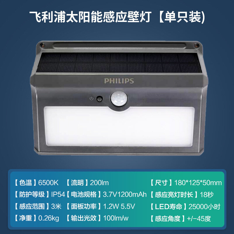 Philips Солнечная настенная лампа BWS010 G2 с датчиком движения водонепроницаемая наружная садовая лампа 200 люмен