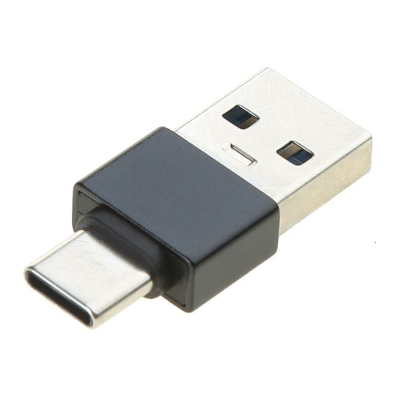 Металлический переходник USB-A 3.0 — USB-C, Квадрат без света BK