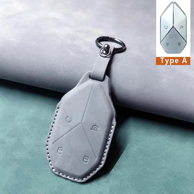 Кожаный чехол для ключей BYD Equation Formula Leopard, A GREY RING