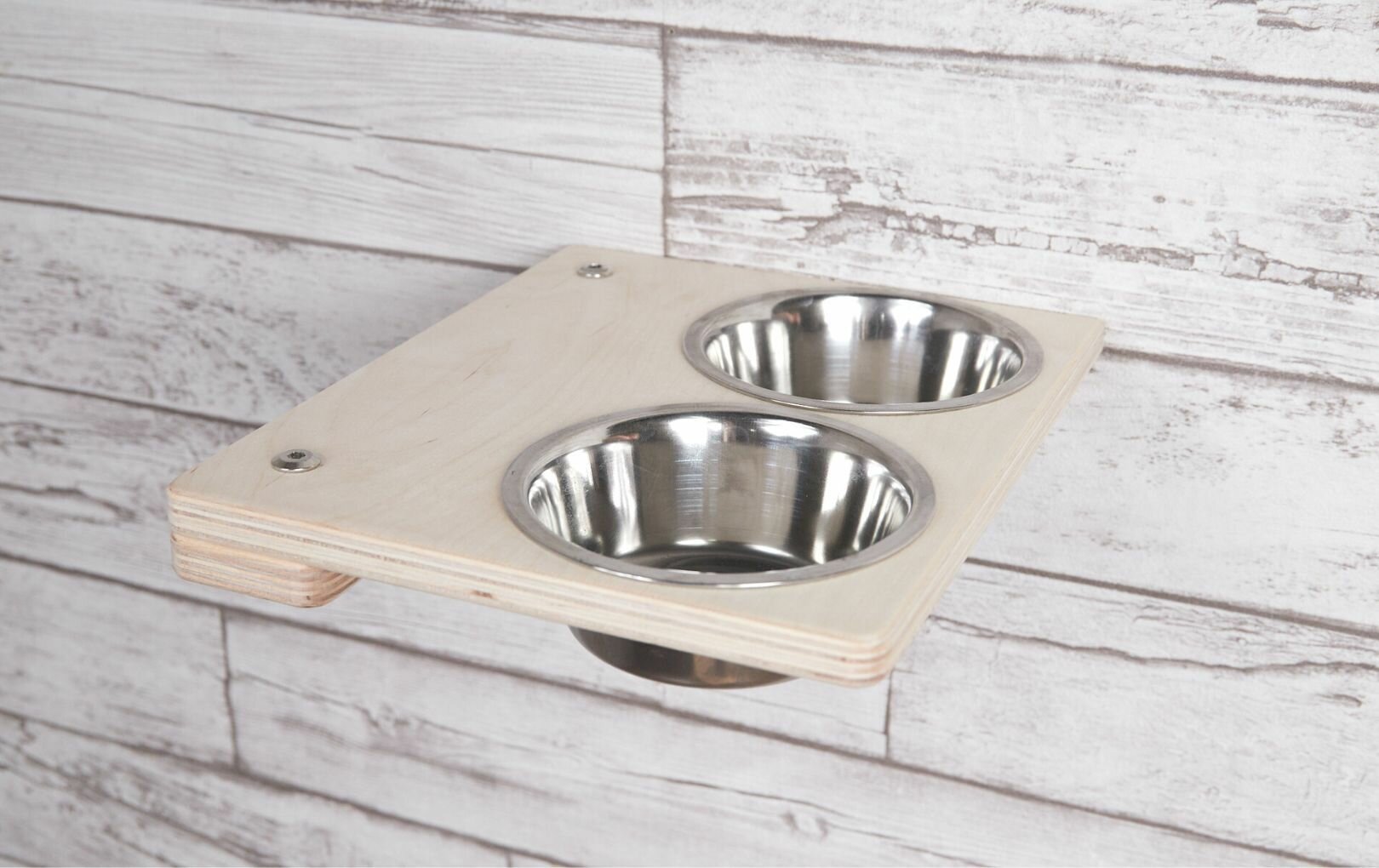 Настенная полка для кошек с мисками Tacwood "Kiwi" 23x28 см