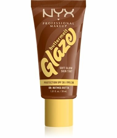 Тональный крем NYX Professional Makeup Buttermelt Glaze, оттенок 08 Nutmeg Butta, 30 мл