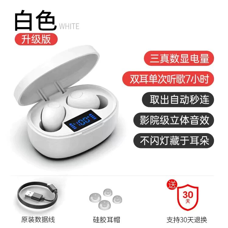 Мини беспроводные наушники Bluetooth с кинокачественным звуком и обновленной Bluetooth 5.0 — Белый
