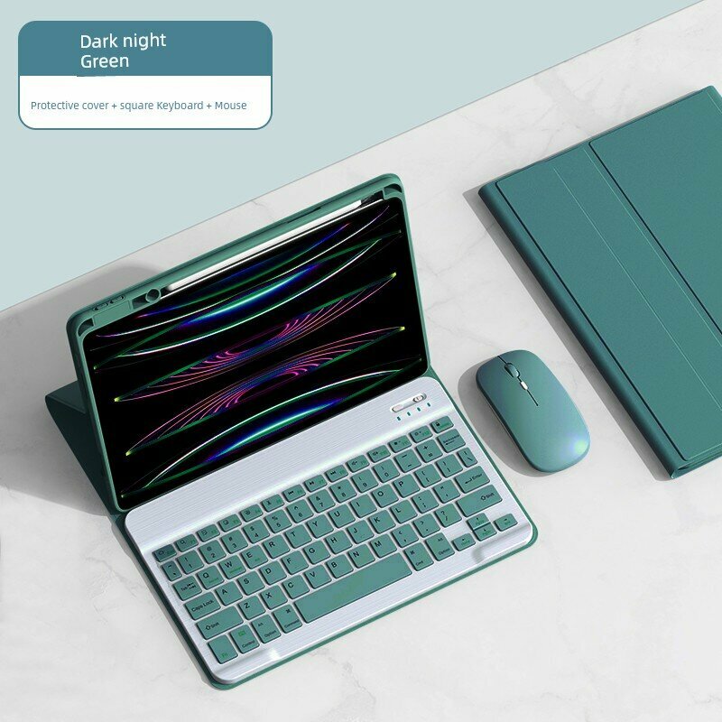 Чехол с клавиатурой для iPad Pro/Air 10.9-12.9" с тихим Bluetooth-мышью, противоударный силиконовый офисный комплект