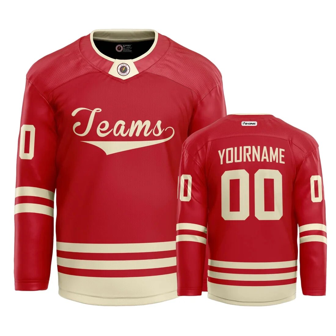 Мужская хоккейная форма Teams, красный, style-7, 4XL