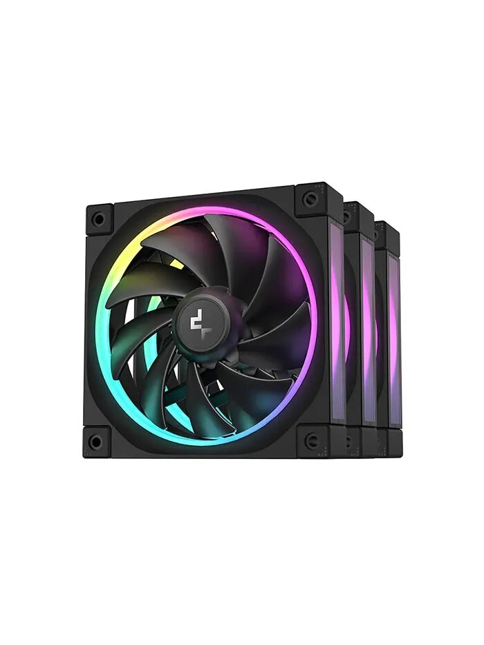 Вентилятор для корпуса Deepcool FL12-3 IN 1 3*120mm, ARGB, 4-pin PWM, 500-2150rpm, 55CFM, 32dBA, черный, color BOX
