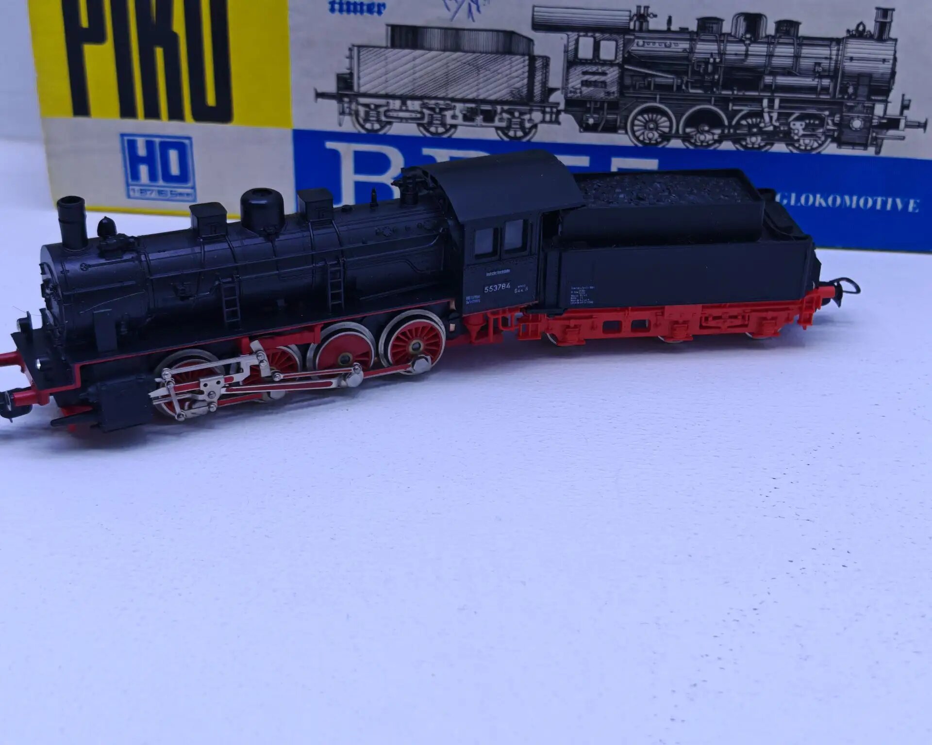 Модель железнодорожного локомотива BR55 (1:87), пластик, краска, металл, "Piko", ГДР, 1960-1980 гг.