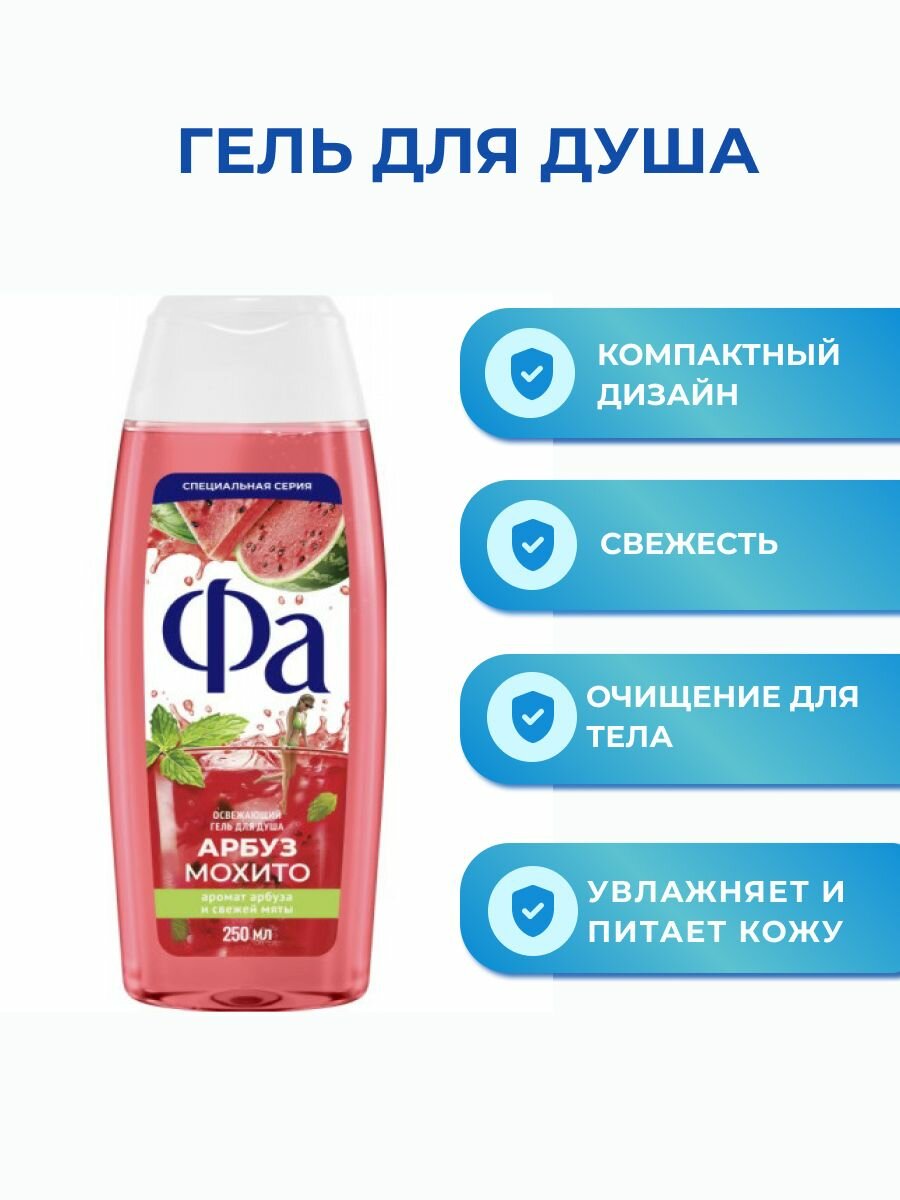 Гель для душа ФА Арбуз Мохито, 250мл