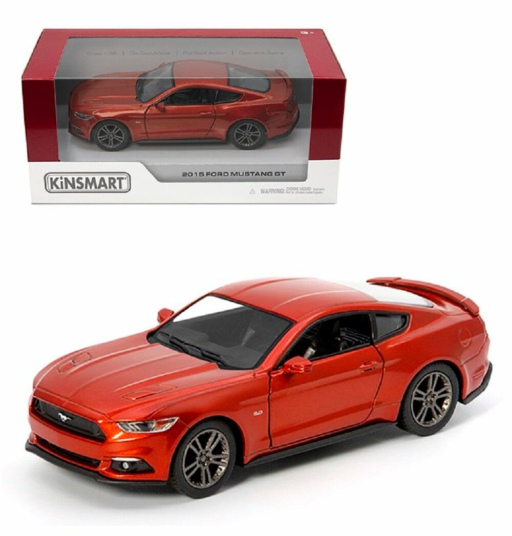 Модель машины Kinsmart "Ford Mustang GT 2015", масштаб 1:38, цвет Терракотовый, инерционная