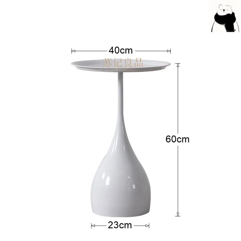 Журнальный стол, 40x23x60 см, Белый, Металл, Пластик, Глянцевое, Матовое