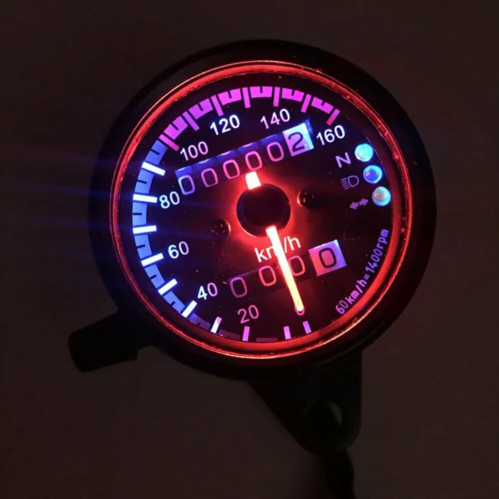 Универсальный LED-спидометр для мотоцикла с двумя одометрами и индикацией передач