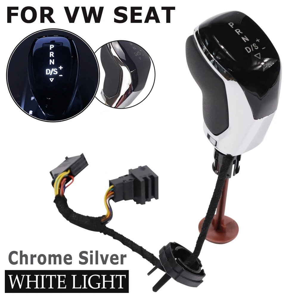 Ручка переключения передач White-Chrome для VW/Seat DSG