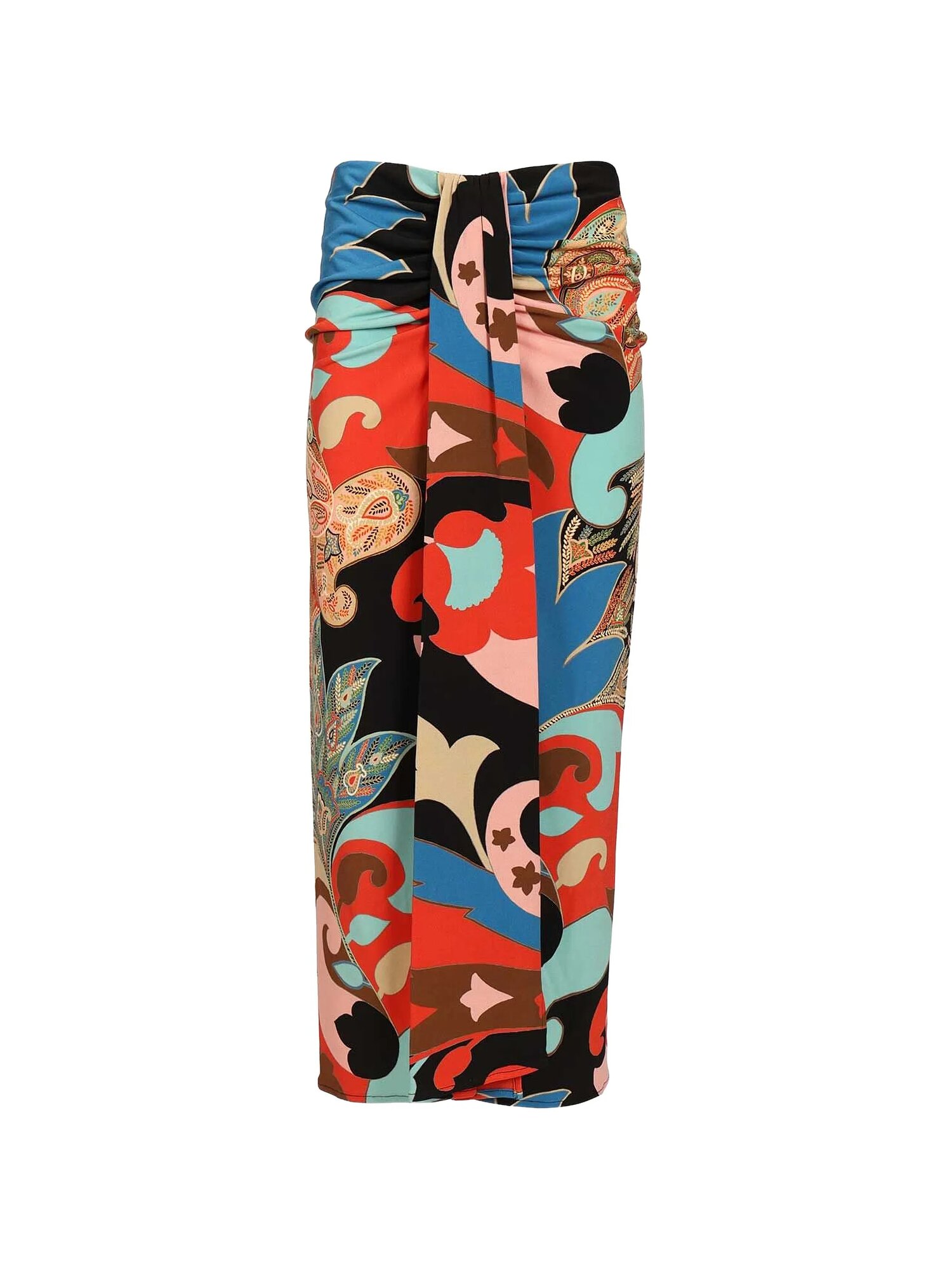 Юбка Paisley-print gathered asymmetric maxi skirt