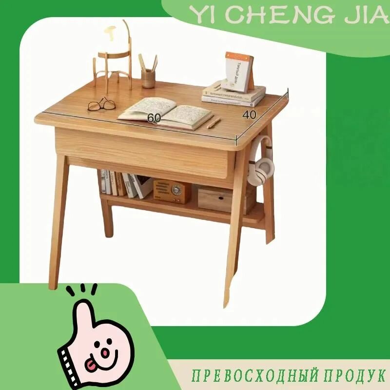 Компьютерный стол 60х40х76 см — письменный стол с одним ящиком из массива дуба в скандинавском стиле для дома и офиса