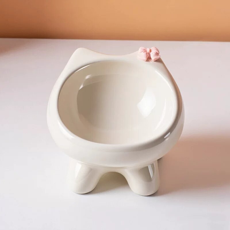 Керамическая миска для кошек, миска для корма, миска для воды, миска для корма с наклонным горлышком для защиты шеи,