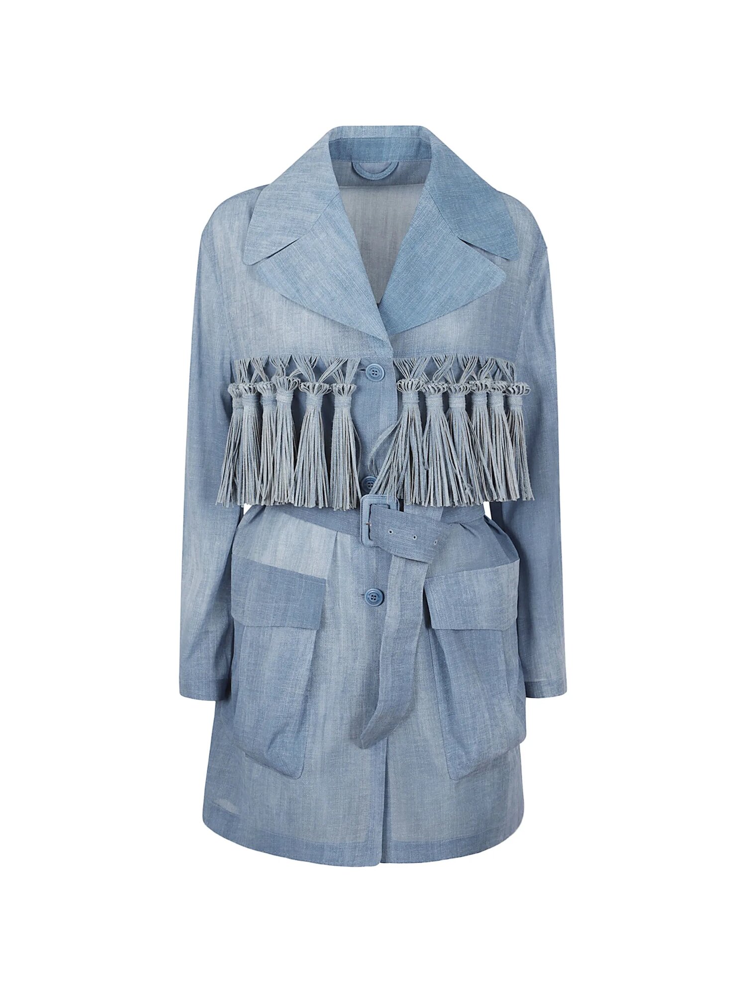 Пиджак Fringe-detail belted blazer