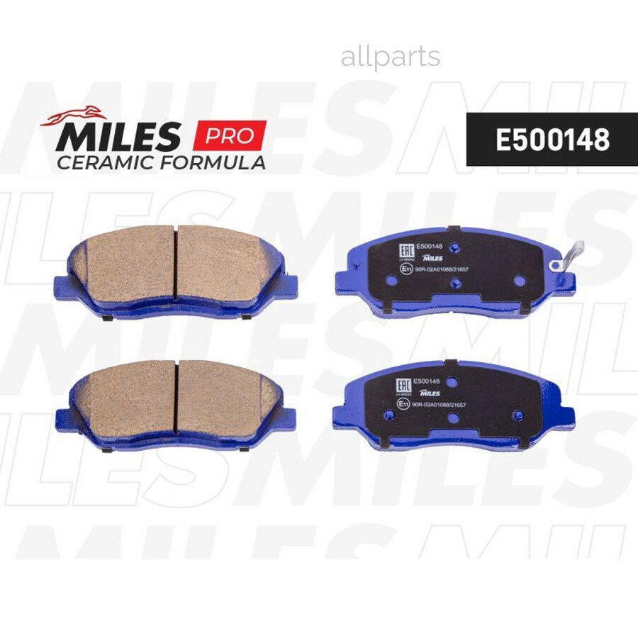 MILES E500148 Колодки тормозные HYUNDAI SANTA FE (CM)/(SM) 05-/KIA SORENTO (XM) 09- передние Ceramic