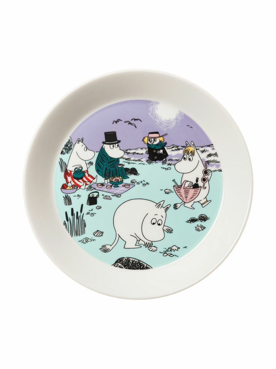 Тарелка Arabia Finland Moomin "День на пляже", фарфор, 19 см.